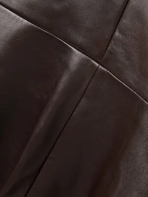 Brandon Maxwell The Preston Paneled Leather Midi Skirt