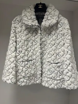 Chanel Faux Shearling Jacket - White