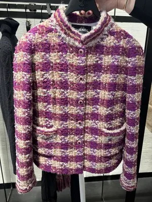 Chanel Pink And Orange Tweed Jacket - Purple
