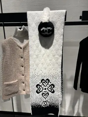 Chanel Scarf - Black And White