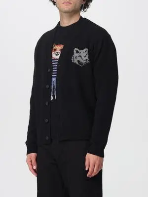 Maison Kitsuné Embroidered Cardigan - Black