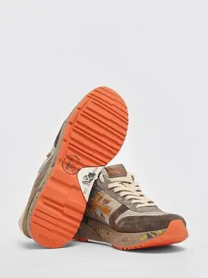 Premiata Mick Suede And Nylon Low Top Sneakers - Brown