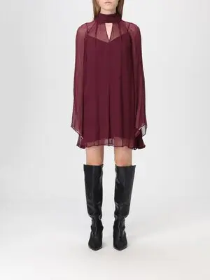 Sheer Mock Neck Long Dresses