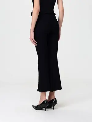 Balenciaga Cropped Flare Pants With Ruffle Detail