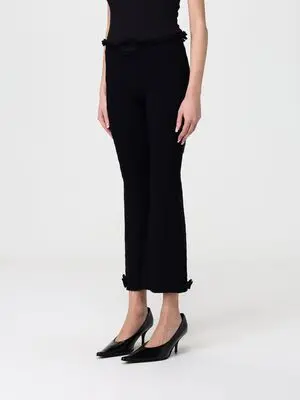 Balenciaga Cropped Flare Pants With Ruffle Detail