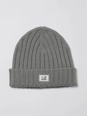 C.P. COMPANY Ribbed Knit Beanie - Grey