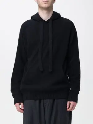 LANEUS Ribbed Knit Hoodie With Drawstring