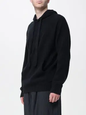 LANEUS Ribbed Knit Hoodie With Drawstring
