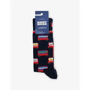 Happy Socks London Bus Crew Socks - Navy