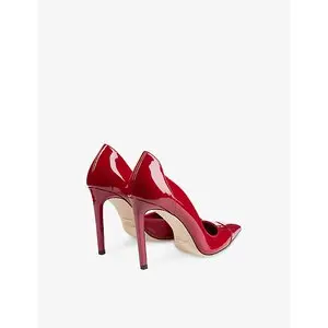 JIMMY CHOO Brigitte 100 Patent Leather Heels - Ruby Red