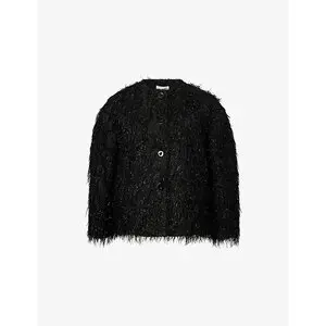 Erdem Fringed Fil Coupé Cropped Jacket