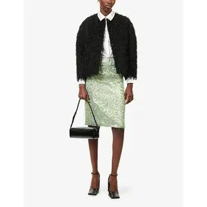 Erdem Fringed Fil Coupé Cropped Jacket