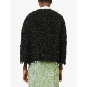 Erdem Fringed Fil Coupé Cropped Jacket