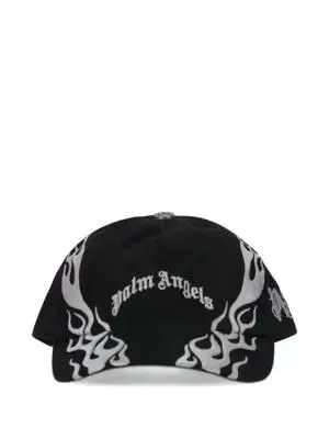 Palm Angels Curved Logo-flames Cap