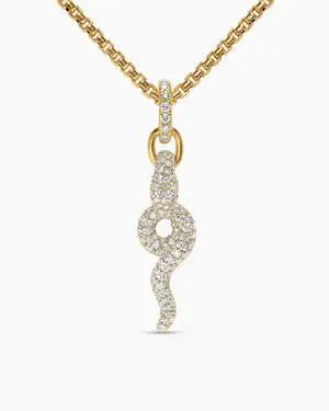 David Yurman 18k Yellow Gold Snake Amulet With Emeralds And Diamonds - Emerald