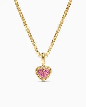 David Yurman Petite Dy Elements® Heart Pendant - Pink Sapphire