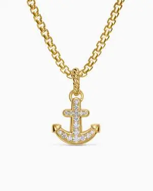 David Yurman Anchor Amulet In 18k Yellow Gold With Diamonds - Diamond
