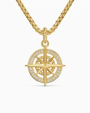 David Yurman 18k Yellow Gold Compass Amulet With Diamonds - Diamond