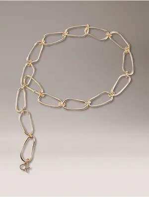 Calvin Klein Polished Chain Belt Gold