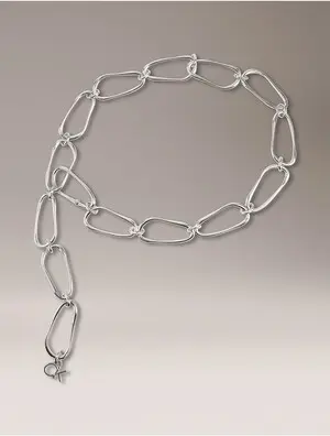 Calvin Klein Polished Chain Belt - Silver