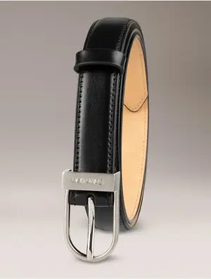 Calvin Klein Classic Slim Leather Belt - Black