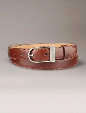 Calvin Klein Classic Slim Leather Belt Brownout