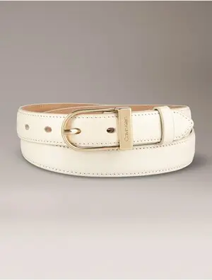 Calvin Klein Classic Slim Leather Belt - New Bone