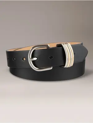Calvin Klein Mixed Metal Loops Belt - Black