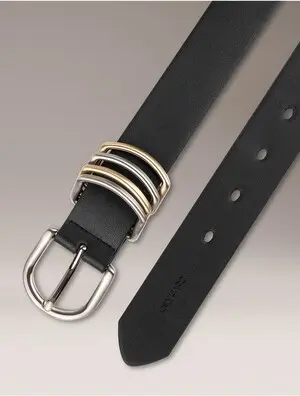 Calvin Klein Mixed Metal Loops Belt - Black