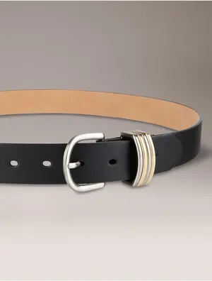 Calvin Klein Mixed Metal Loops Belt - Black