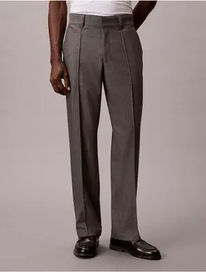 Calvin Klein 90s Straight Viscose Blend Trousers - Charcoal Heather