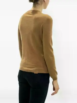 LA ROSE Button Cashmere Cardigan - Brown