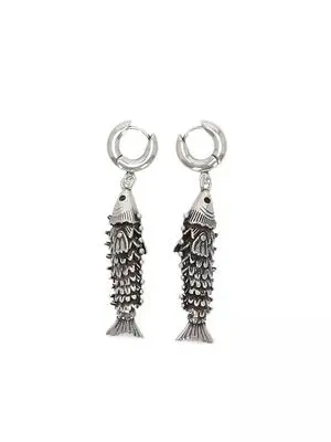 Isabel Marant Pendant Fish Hoop Earrings - Silver
