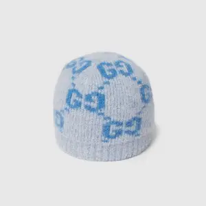 Gucci Gg Alpaca Blend Beanie - Blue