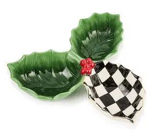 MACKENZIE-CHILDS Holly Leaf Tri-dish - One-color