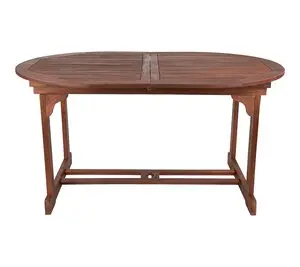NORTHLIGHT Oval Acacia Wood Folding Patio Dinin Table - One-color