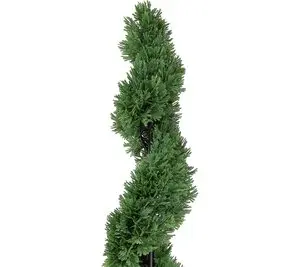 NORTHLIGHT Real Touch Cedar Spiral Topiary Tree In Pot 4