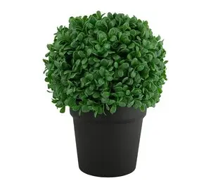 NORTHLIGHT 9.5' Artificial Boxwood Ball Topiary In Round Pot - One-color