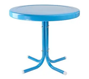 NORTHLIGHT 22' Round Retro Steel Tulip Turquois Side Table - One-color