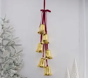 HOME REFLECTIONS As Is 30' Ribbon Jingle Bell Cluster - One-color