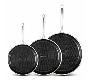 CERAMAX 3 Piece Frying Pan Set With Ceramic Etc Hed Design - One-color