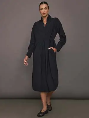 ONA Tropez Oversized Shirt Dress - Black