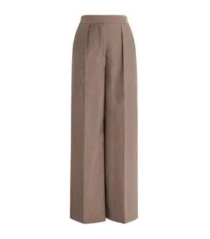 JOSEPH Virgin Wool Alanel Trousers - Brown