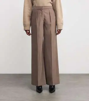 JOSEPH Virgin Wool Alanel Trousers - Brown