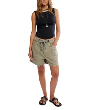 Free People Moxie Denim Shorts - Fern