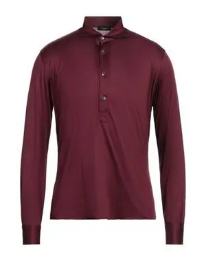 TOMBOLINI Polo Shirt Burgundy Size Cotton - Red