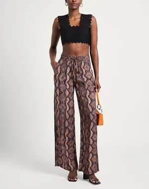 Pinko Wide-leg Viscose Pants - Brown