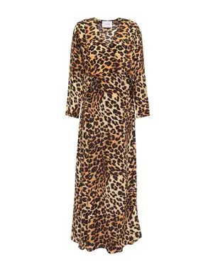 We Are Leone Leopard-print Maxi Wrap Dress