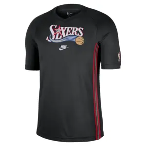 Nike Philadelphia 76ers Nba Dri-fit Short-sleeve Top - Black