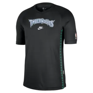 Nike Minnesota Timberwolves Hardwood Classics Dri-fit Short-sleeve Top - Black
